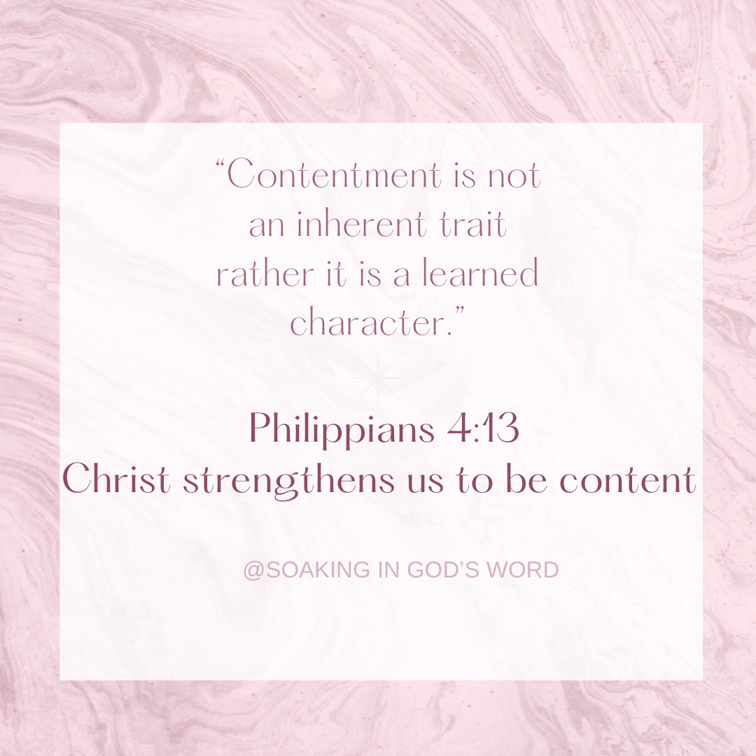 Learning to be Content in Christ – Soaking in God's Word