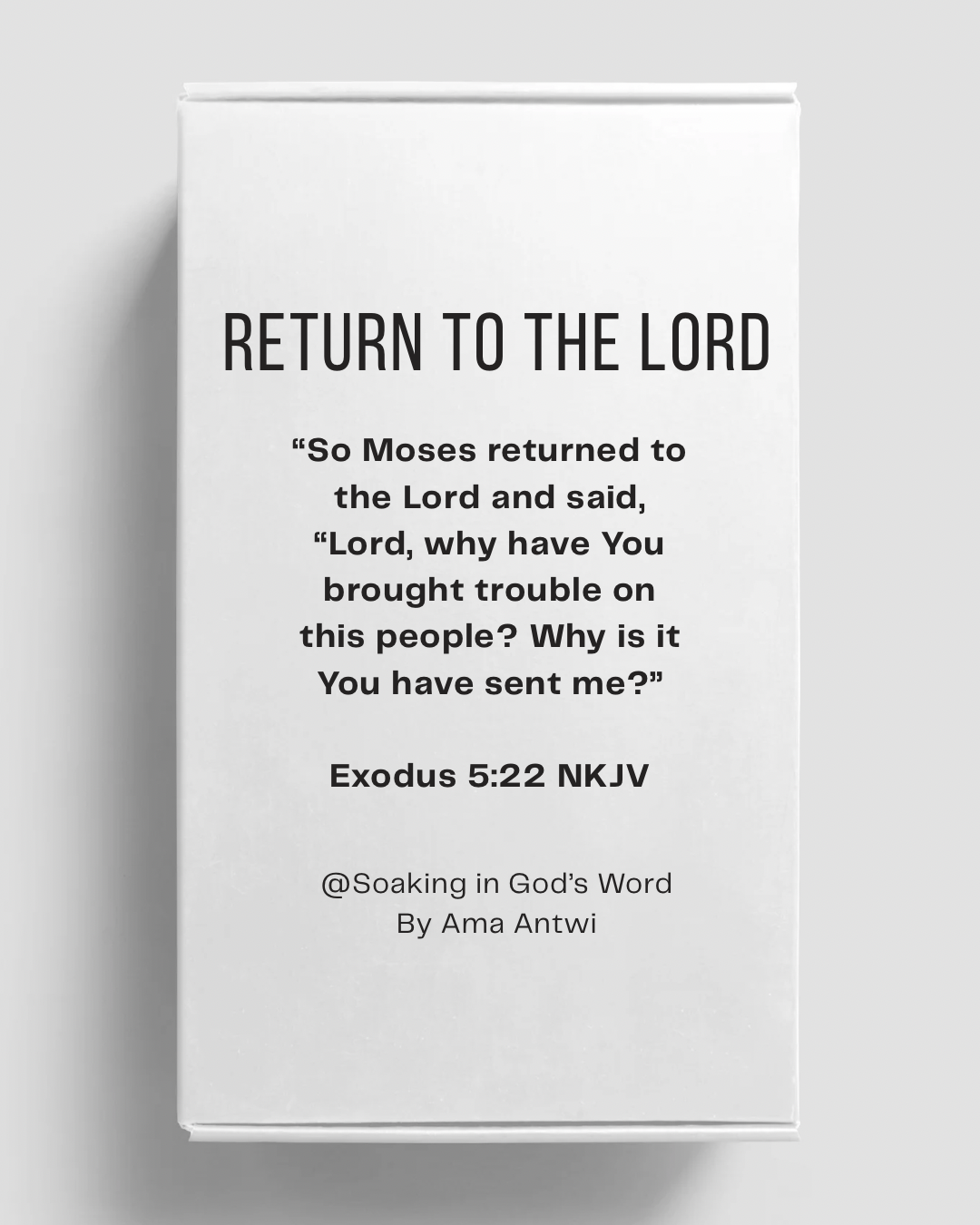 Return to the Lord – Soaking in God's Word